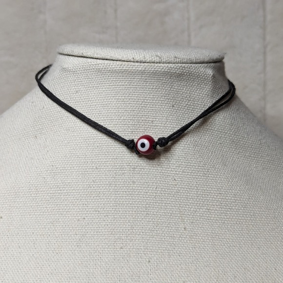 Handmade | Jewelry | Red Glass Evil Eye Beaded Adjustable Boho Hippie ...